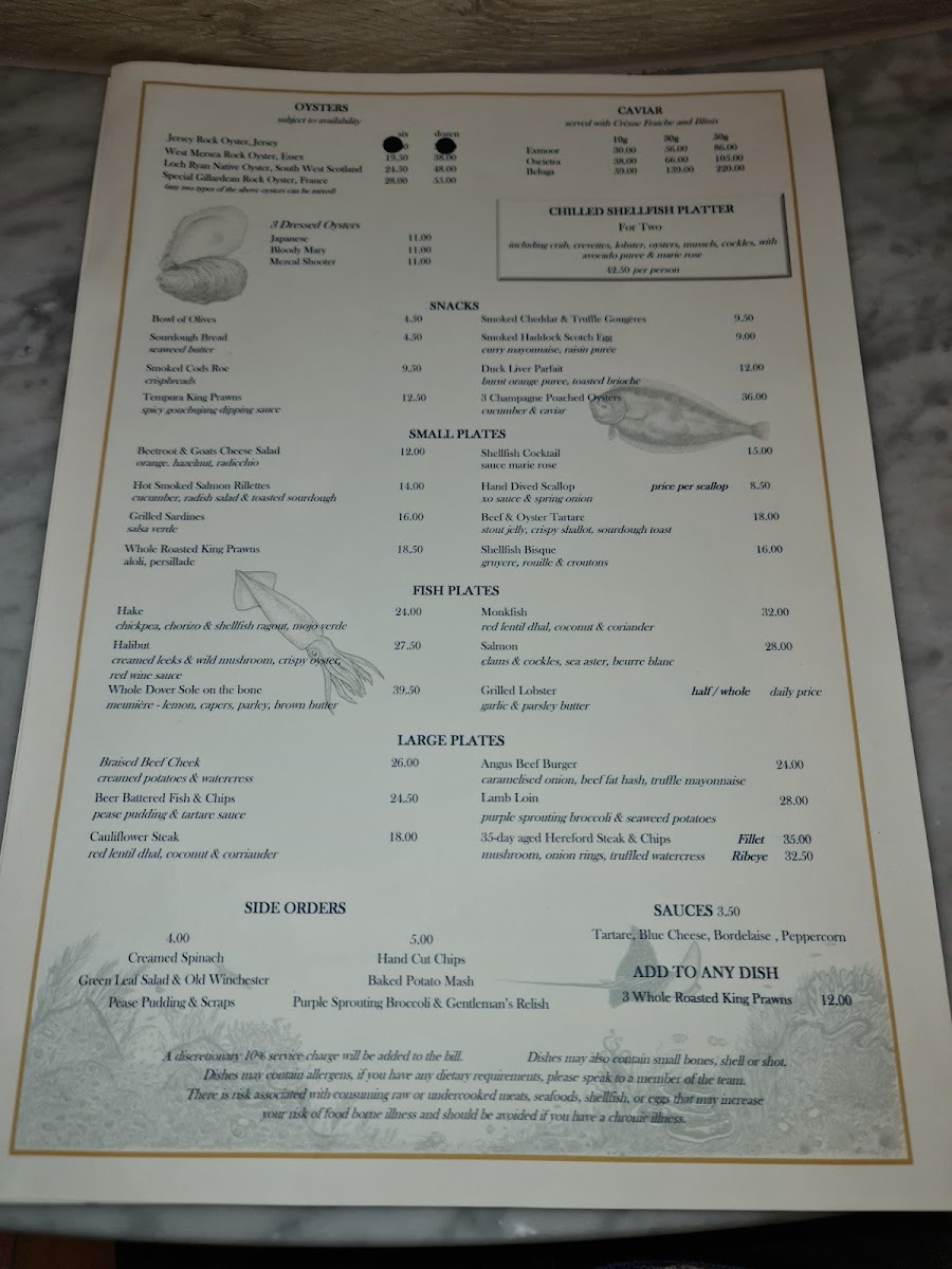 Aphrodite's Bar And The Oyster Club Menu (Latest Menu Update)