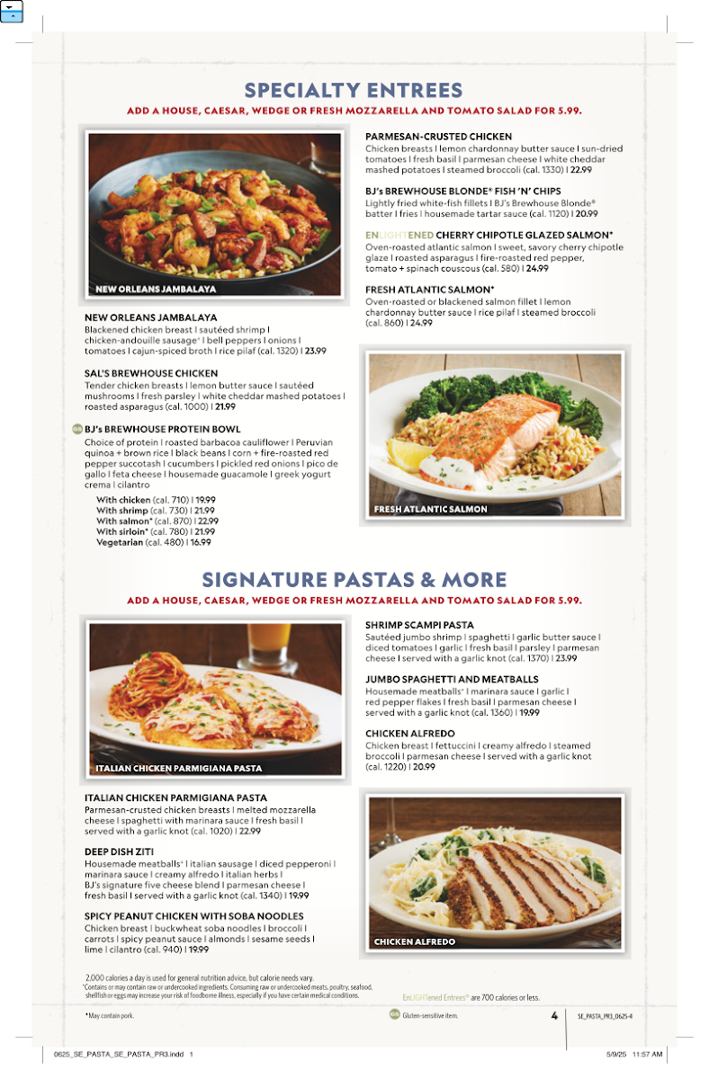 Bj's Restaurant & Brewhouse Menu (Latest Menu Update)
