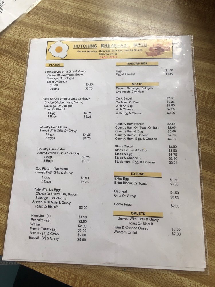 Hutchins John Snack Bar Menu (Latest Menu Update)