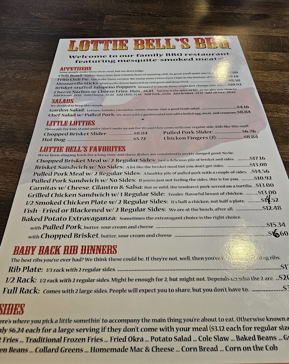 Lottie Bell’S Bbq Menu (Latest Menu Update)