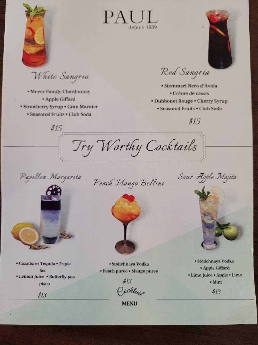 Paul Restaurant, Cafe And Bakery Menu (Latest Menu Update)