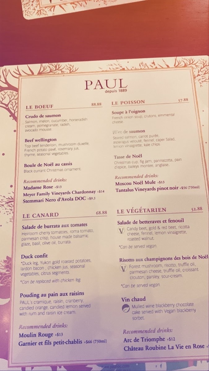 Paul Restaurant, Cafe And Bakery Menu (Latest Menu Update)