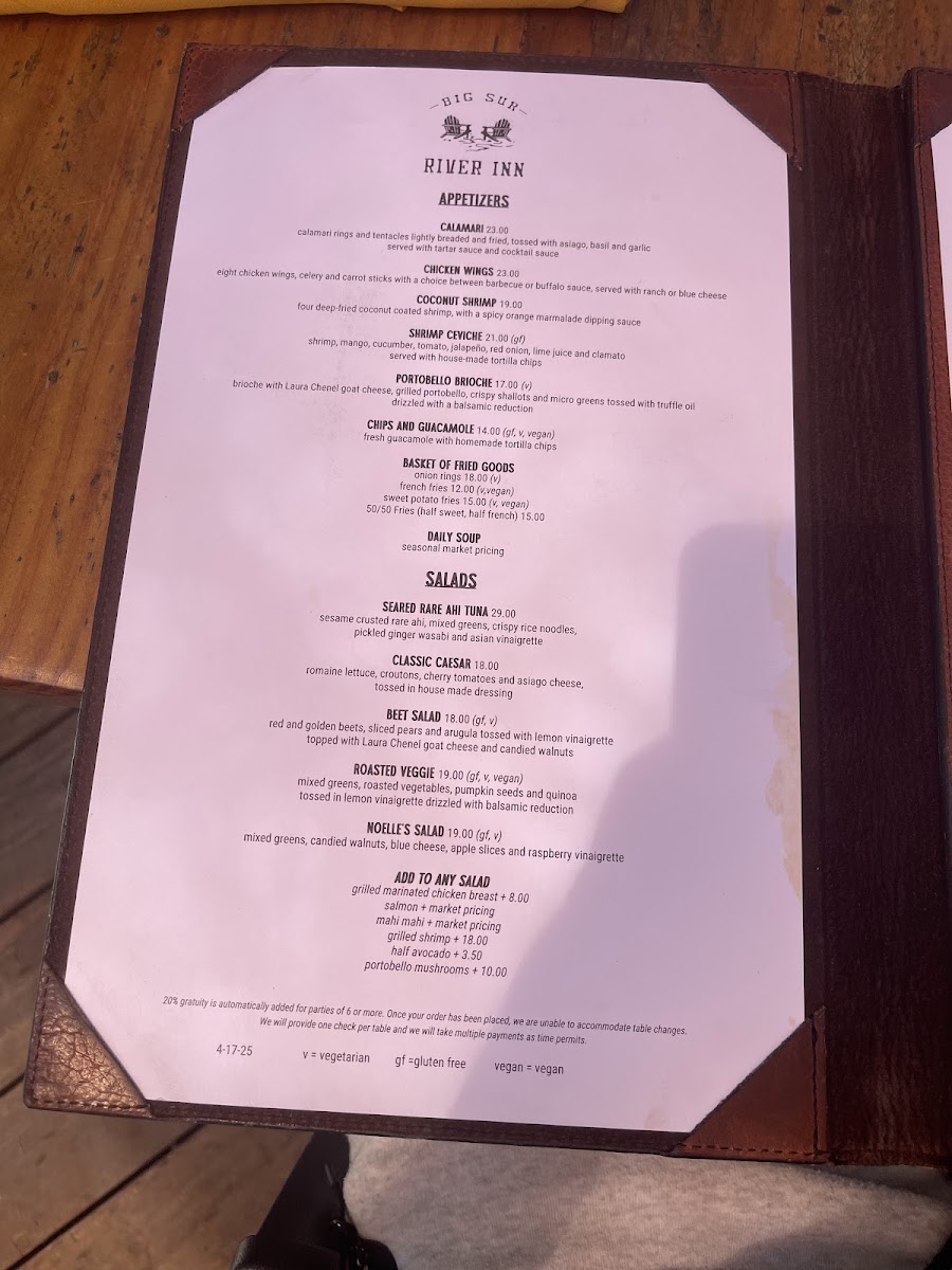 Restaurant At Big Sur River Inn Menu (Latest Menu Update)
